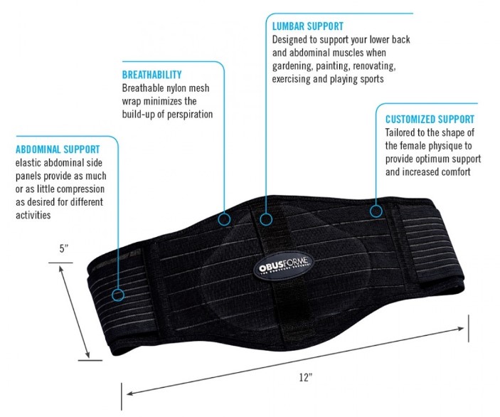 Men's Obus Forme Back Belt w/Ventilated Lumbar Pad | Mobility Care