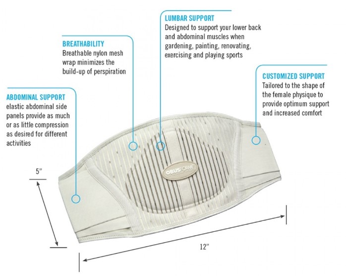 Women's Obus Forme Back Belt w/Ventilated Lumbar Pad | Mobility Care