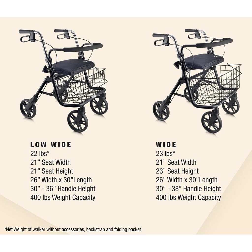 Evo Wide Rollator Walker (Type 3) | Mobility Care