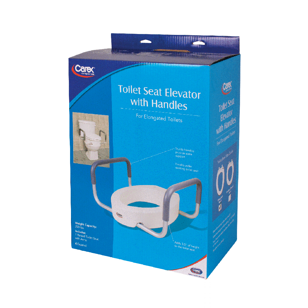 Carex 3.5" Raised Toilet Seat Elevator with Arms (Bolt On) | Mobility Care